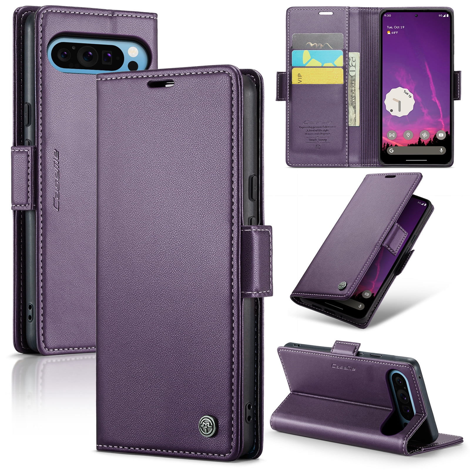 Case for Google Pixel 10 Pro XL Wallet Case, Retro PU Leather Flip Case ...