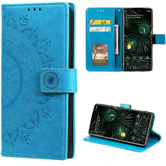 Case for Google Pixel 6 Pro, Premium Leather Flip Wallet Case with Card ...