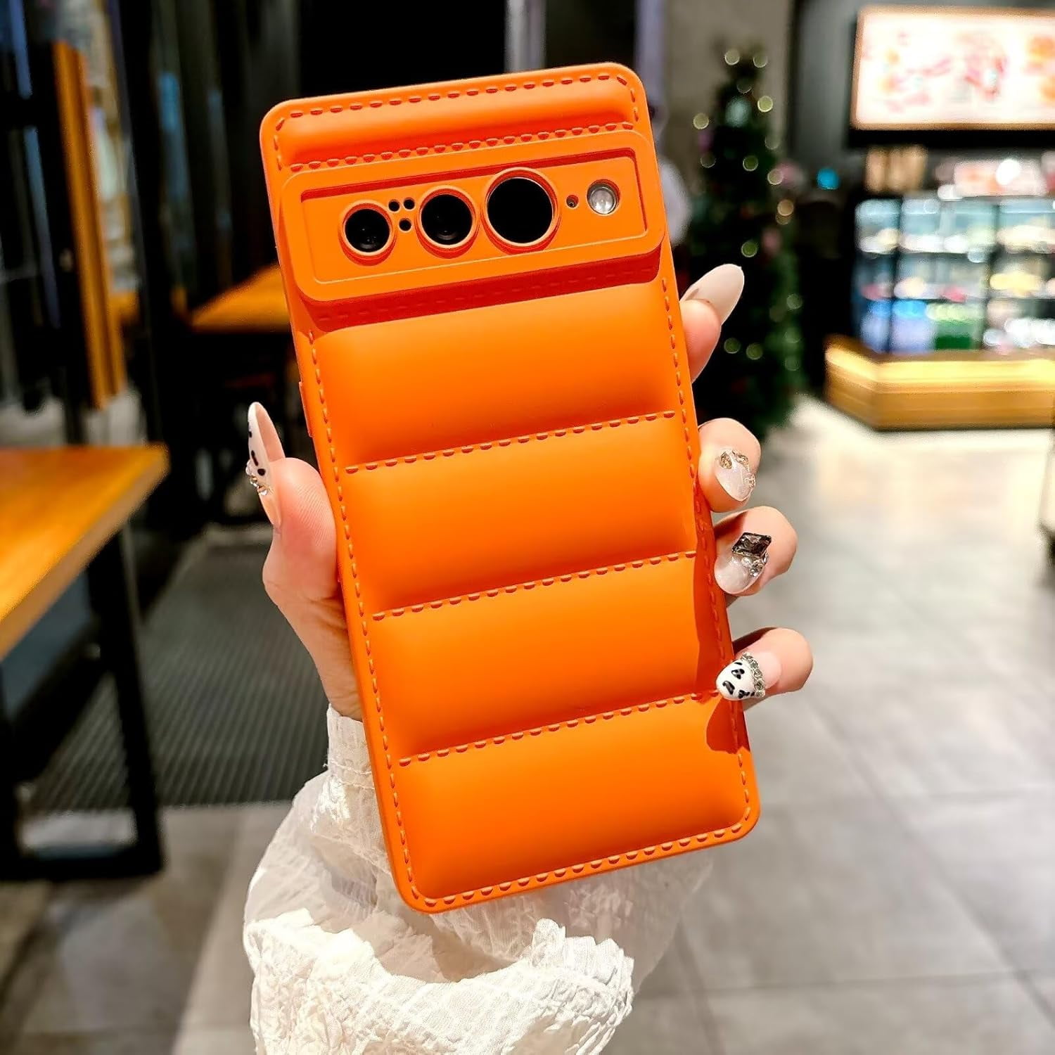Case for Google Pixel 6A,Luxury Down Jacket Soft Unzip Sofa Silicone ...