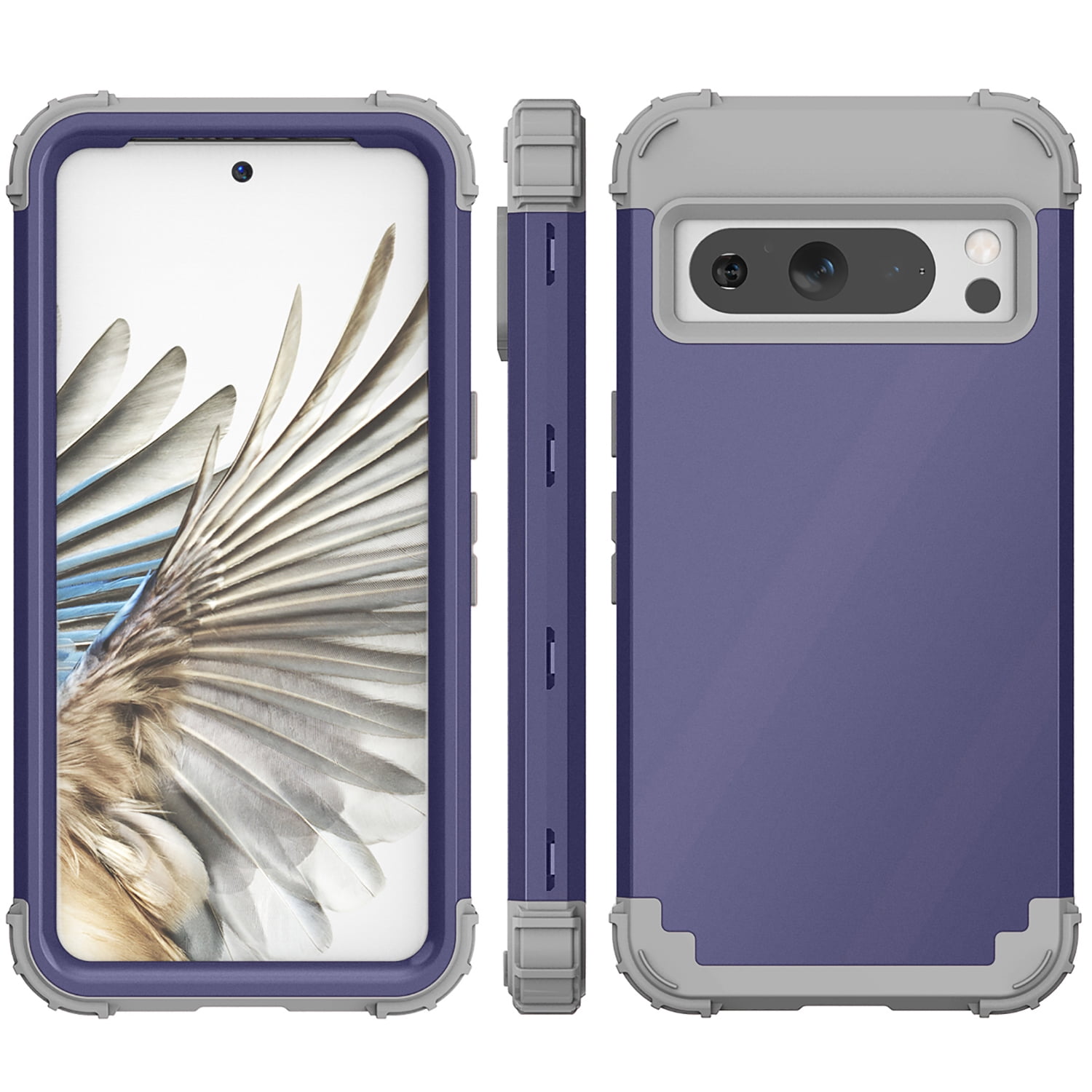 Case for Google Pixel 8 Pro, Slim Dual Layer 3 in 1 Heavy Duty ...