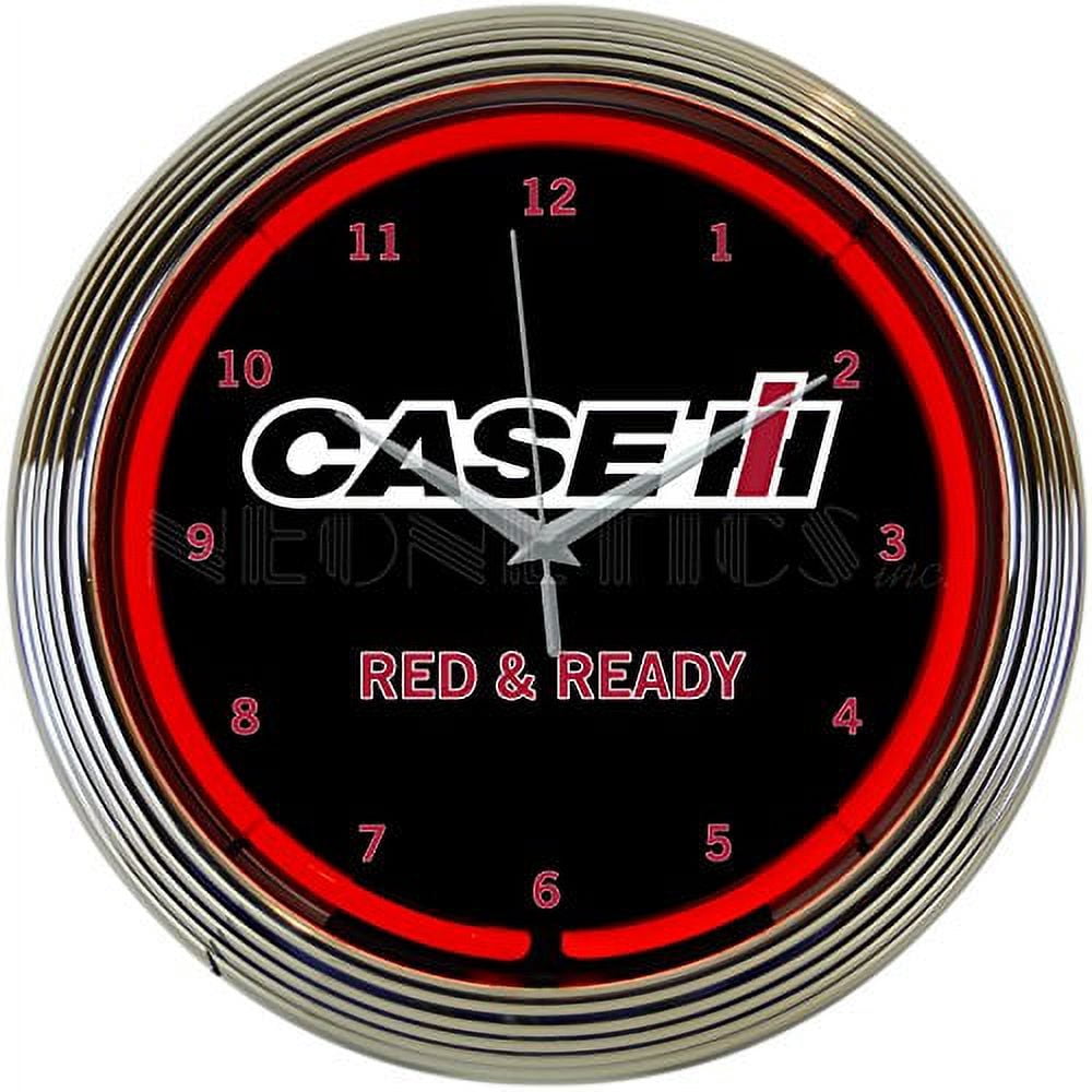Case IH International Harvester Red and Ready Neon Clock 15 Inch ...
