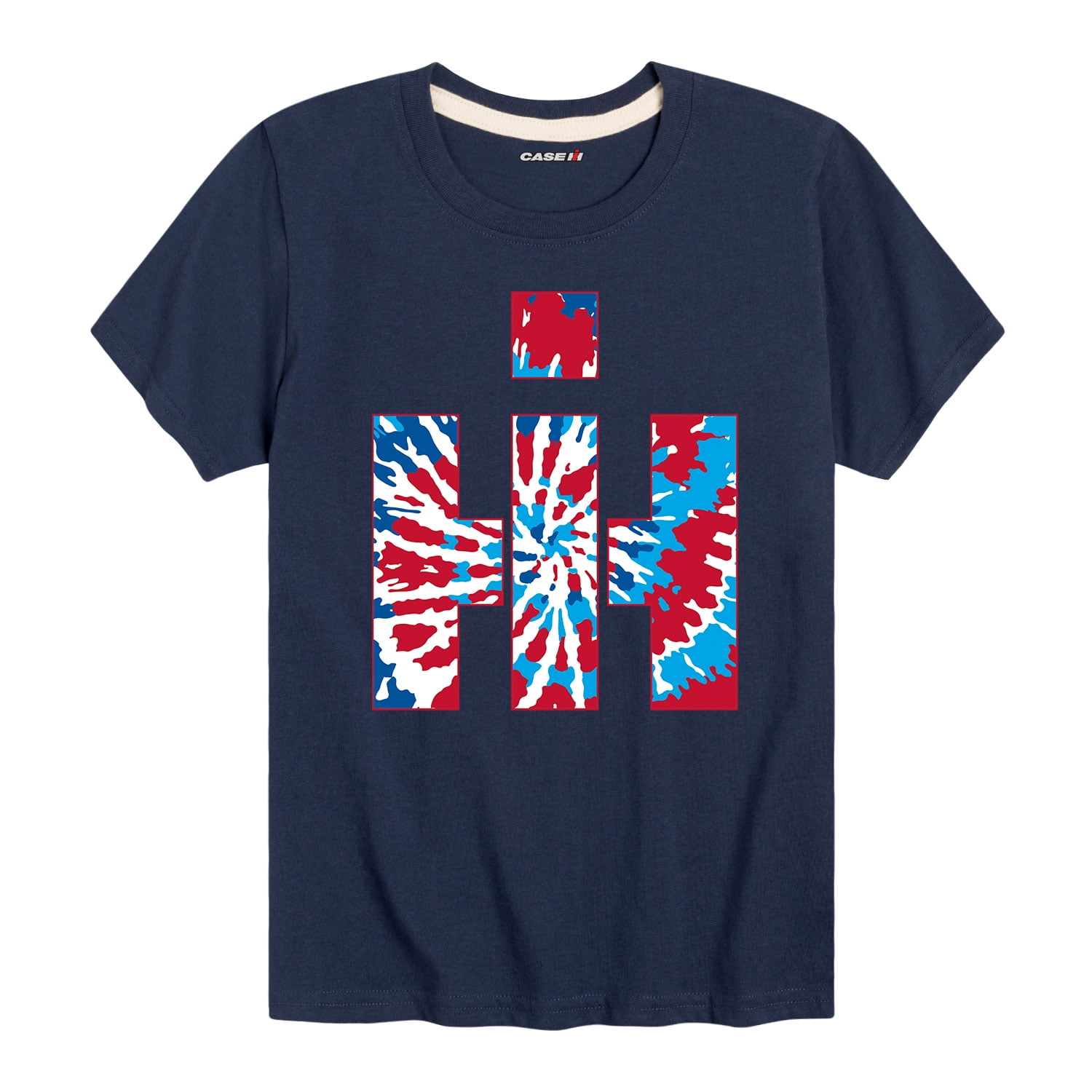 Case IH - Red White Blue Tie Dye Logo - Youth Boy Short Sleeve T-Shirt ...