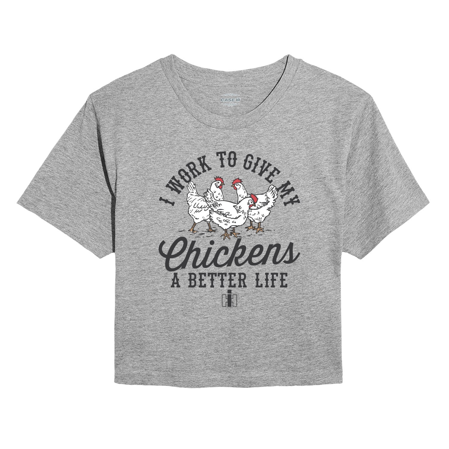 Case IH - Work For My Chickens - Juniors Cropped Graphic T-Shirt ...