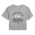 Case IH - Work For My Chickens - Juniors Cropped Graphic T-Shirt ...