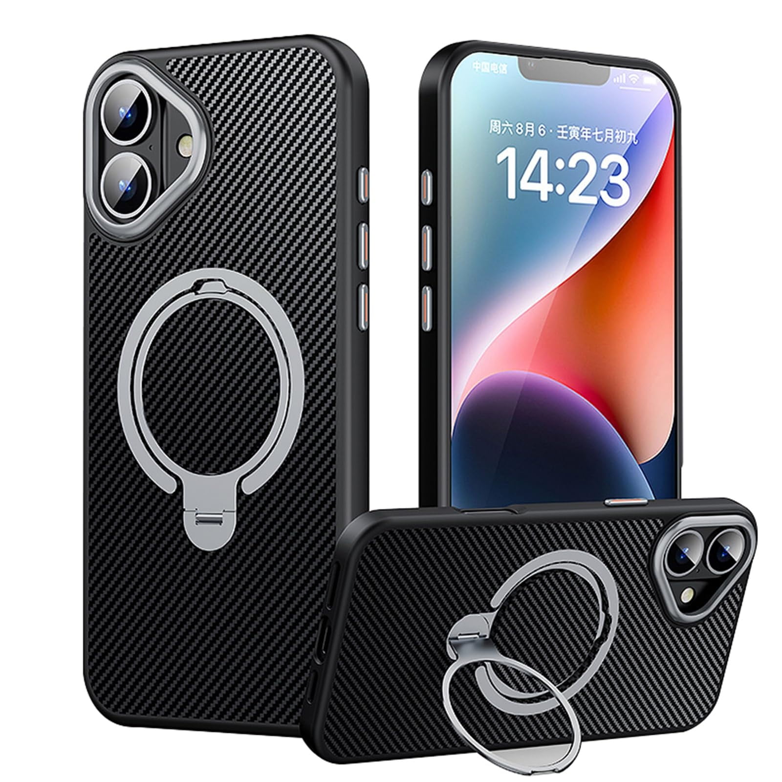 Case For IPhone 16/16 Plus/16 Pro/16 Pro Max, Wireless Charging Carbon ...