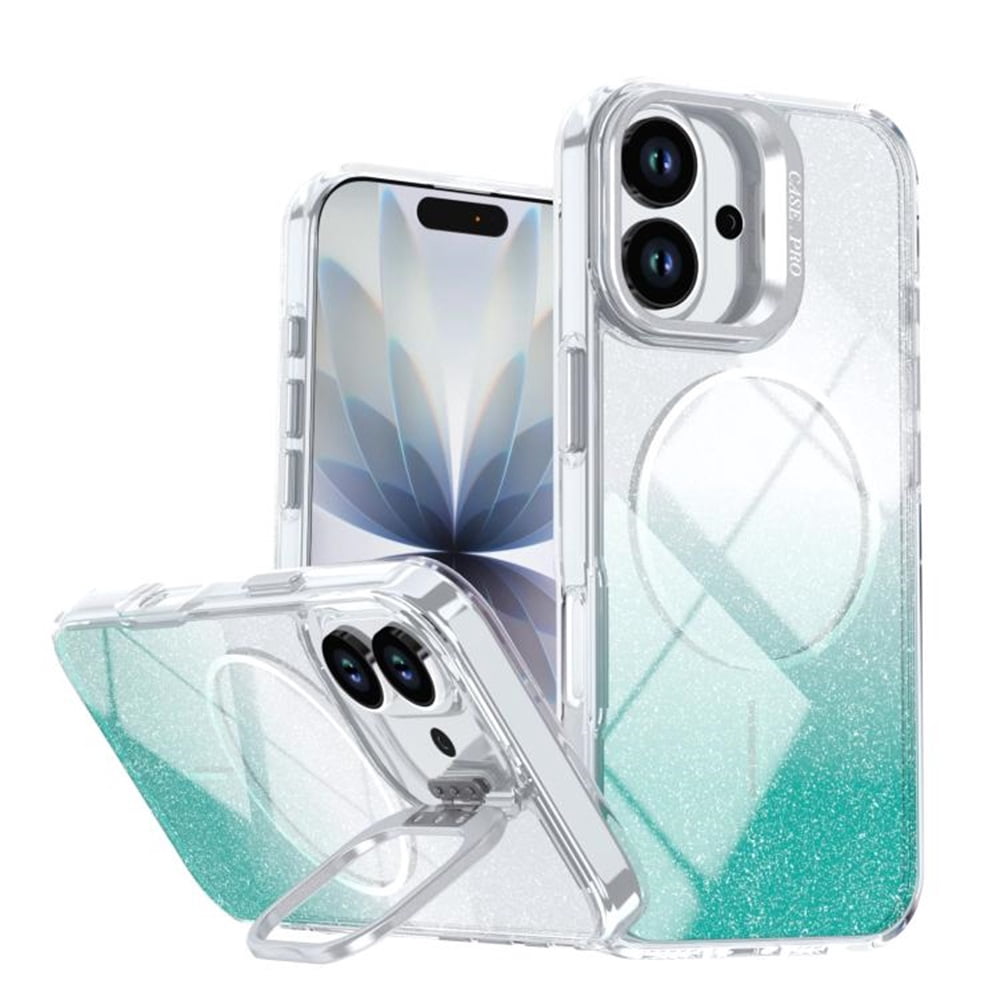 Case For IPhone 17 6.3-inch, Bright Color Glitter Gradient Frame Holder ...