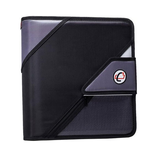 Case It 2" Open Tab O-Ring Velcro Binder with 5-Subject Expanding File ...