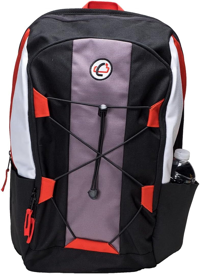 Case-It The Classic Laptop Backpack, W/Bungee Cord Detail, Black/Red ...