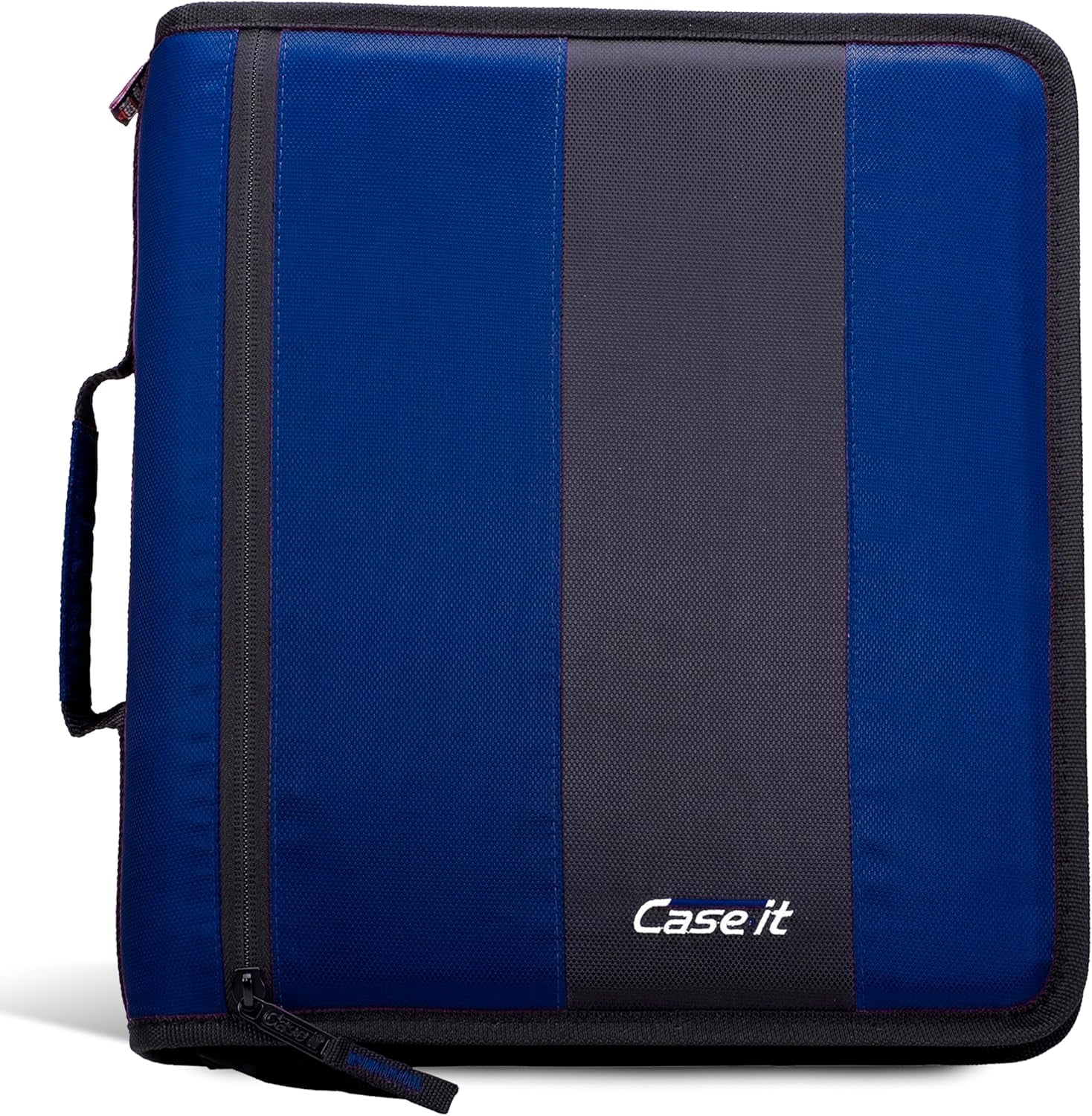 Case-it Zipper Binder, 2 Inch O-Rings, Midnight Blue, 350 Sheet ...