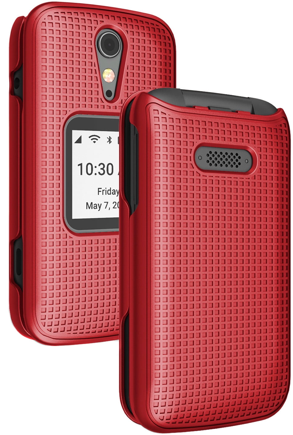 Case for Jitterbug Flip2, Nakedcellphone [Red] Protective Snap-On Hard ...