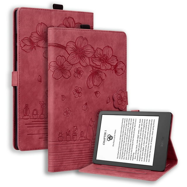 Case for Kindle Paperwhite 6 (12th Generation) 2024 7", Flower Embossed ...