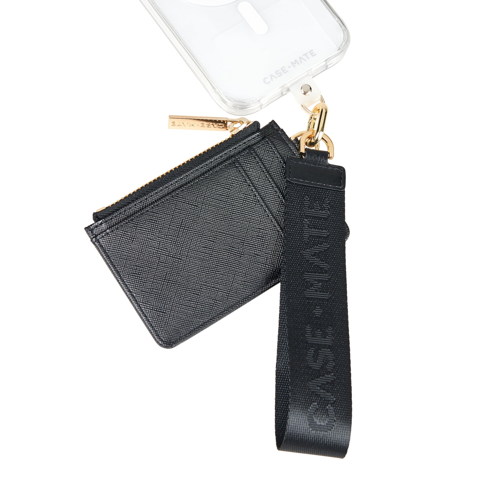 Case-Mate Phone Strap Leather Wristlet and Wallet - Black - Walmart.com