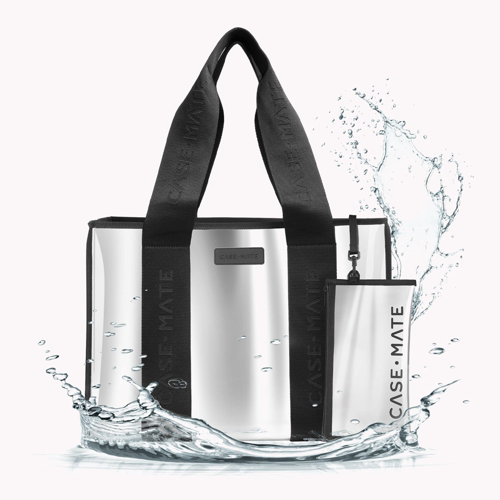 Case-Mate Silver Chrome Jelly Tote Bag, Folds Flat for Beach, Water ...