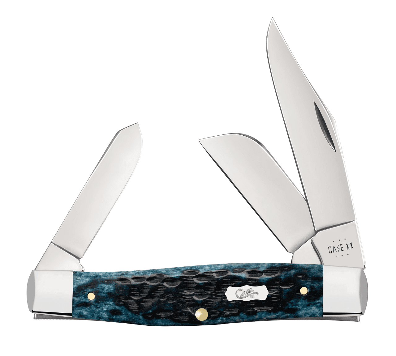 Case XX Knives Large Stockman Pocket Worn Mediterranean Blue Bone ...