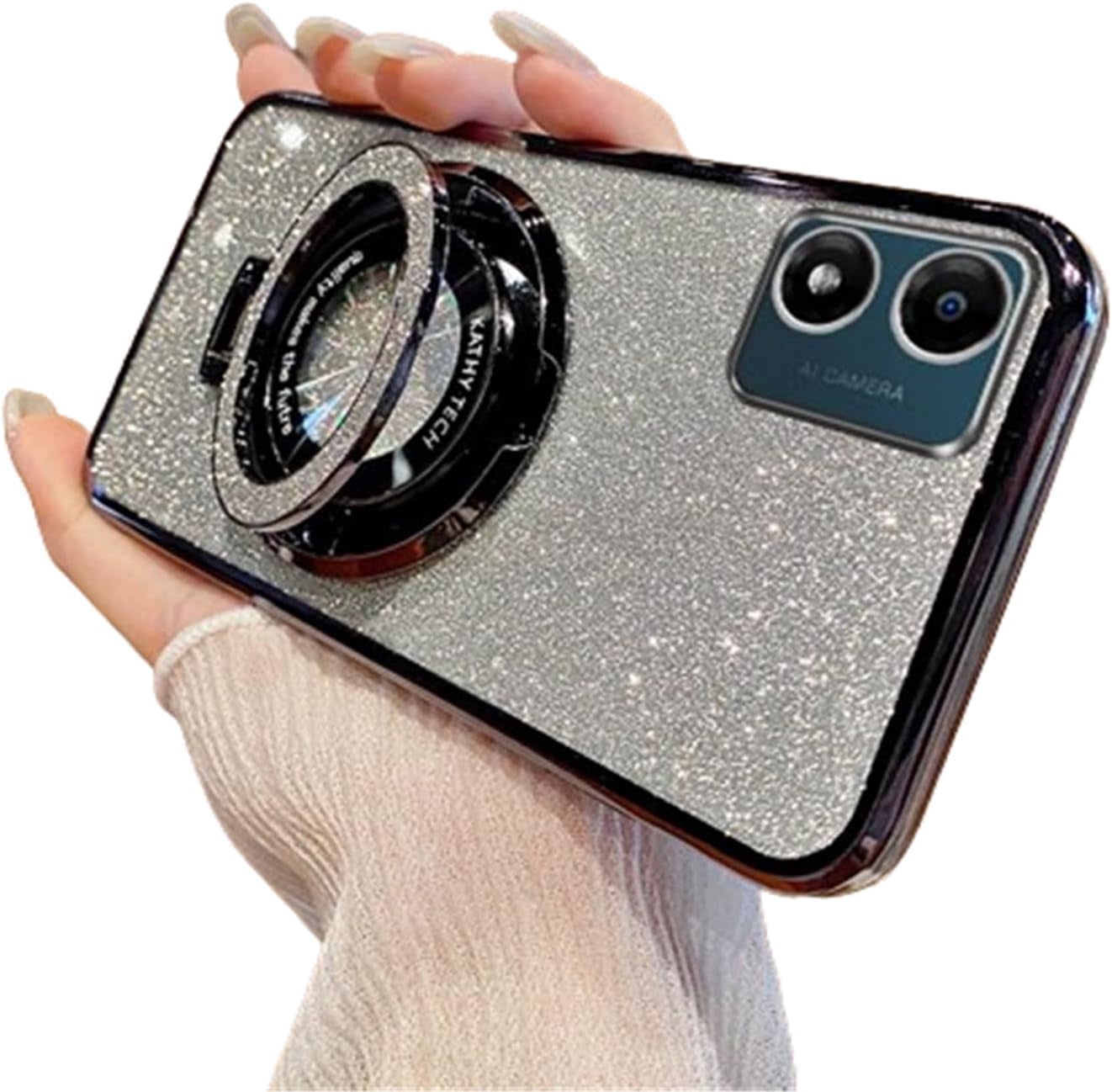 Case for Motorola G84, Moto G84 Case Clear Magnetic Glitter Gradient ...