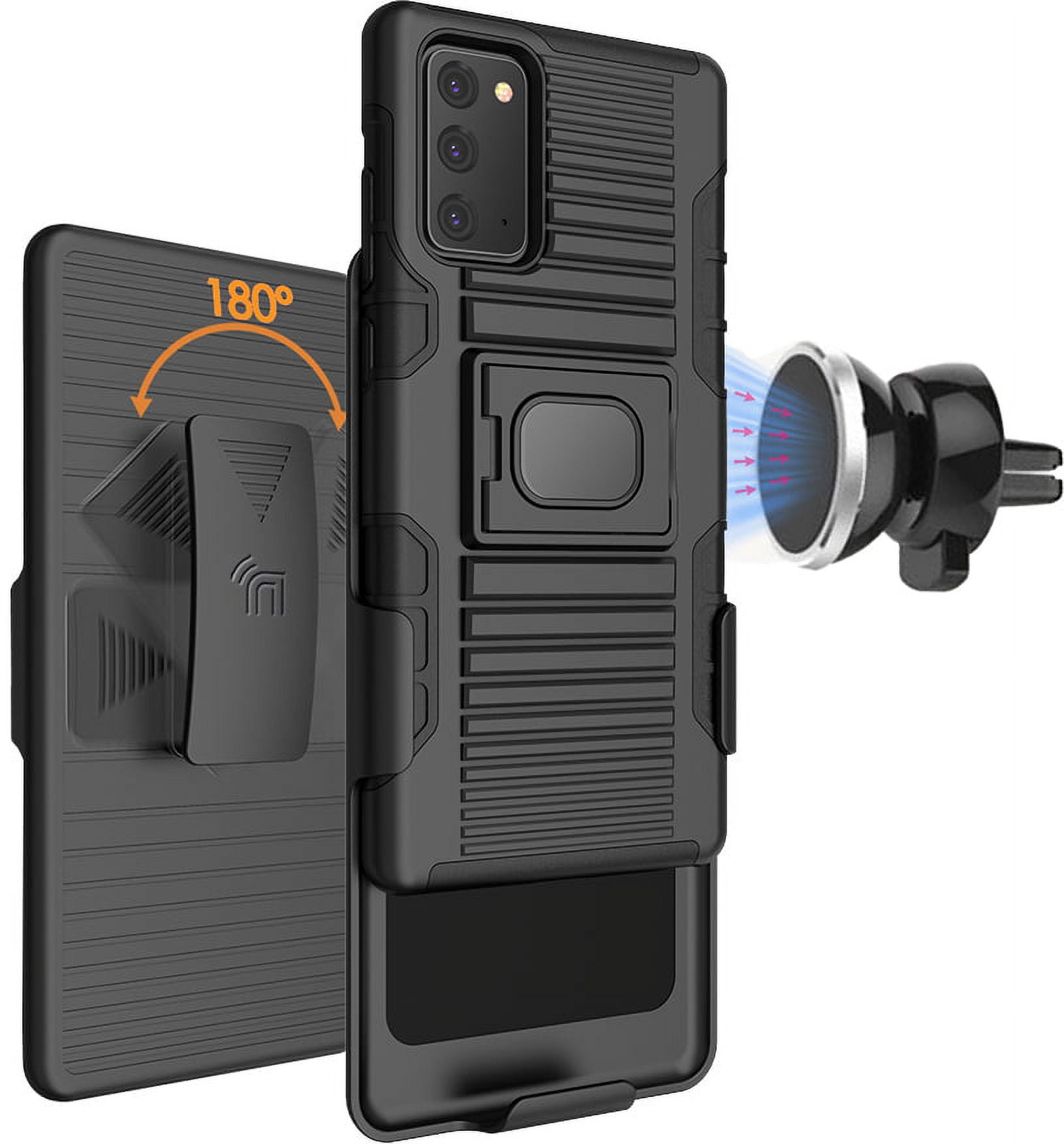 Case/Mount/Clip for Galaxy Note 20, Nakedcellphone Black Ring Grip ...