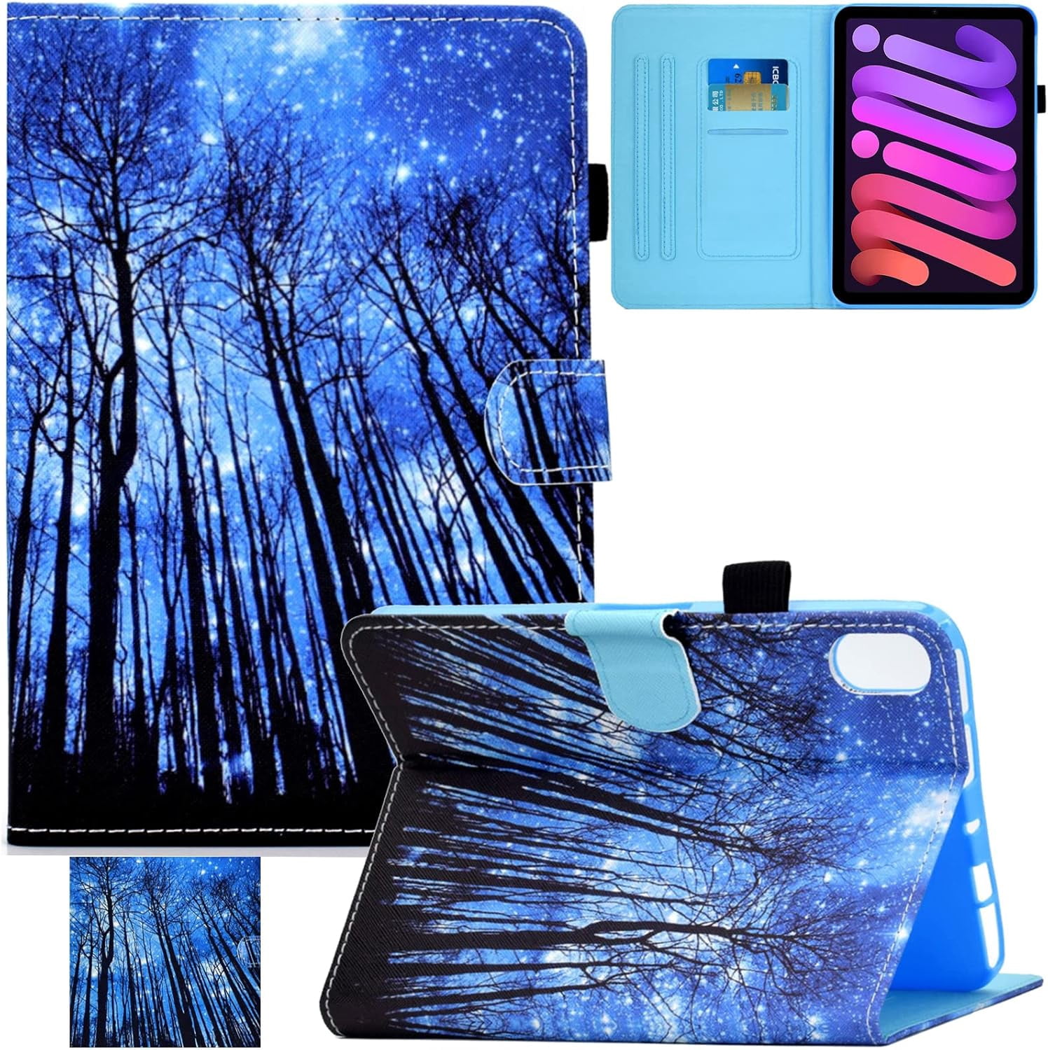 Case for New iPad Mini 6 2021, PU Leather Card Slots Multiple Viewing ...