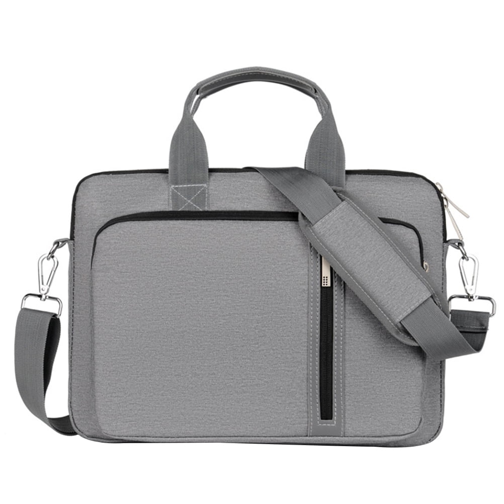 STRANDCHIC Grey Laptop Shoulder Bag with Shockproof Padding and ...