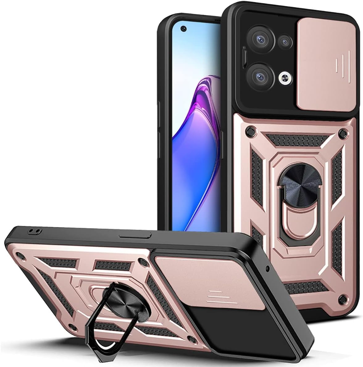 Case for Oppo Reno8 5G (NOT 4G) with Slide Camera Cover, Military Grade ...