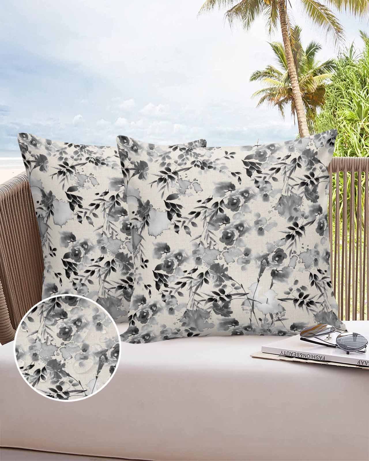 Case Pillow Decor Home Flowers Watercolor With Rose Pated Hand Cover ...