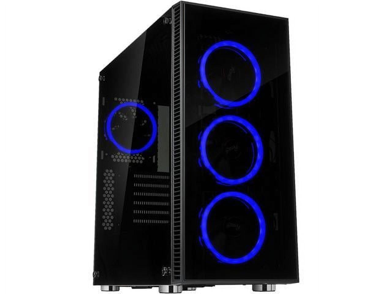Blue ATX Mid Tower Gaming Computer PC Case Tempered Glass Cullinan V500 ...