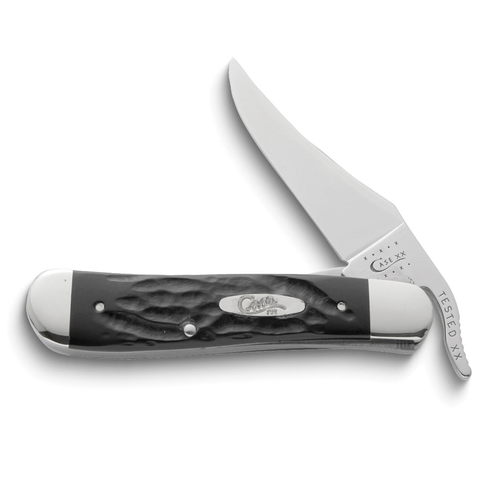 Case Rough Black Synthetic Handle RussLock Pocket Knife with Tru-Sharp ...