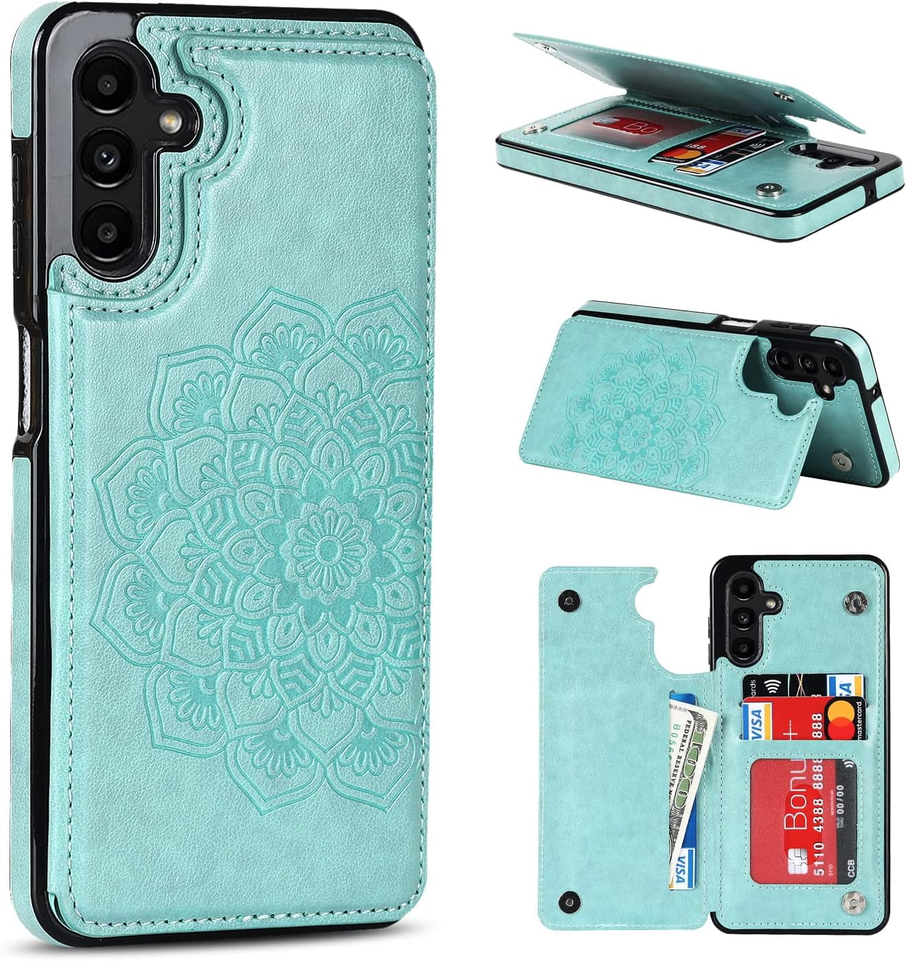 Case for Samsung Galaxy A13 5G/A04s, Luxury PU Leather Flip Case [Two ...