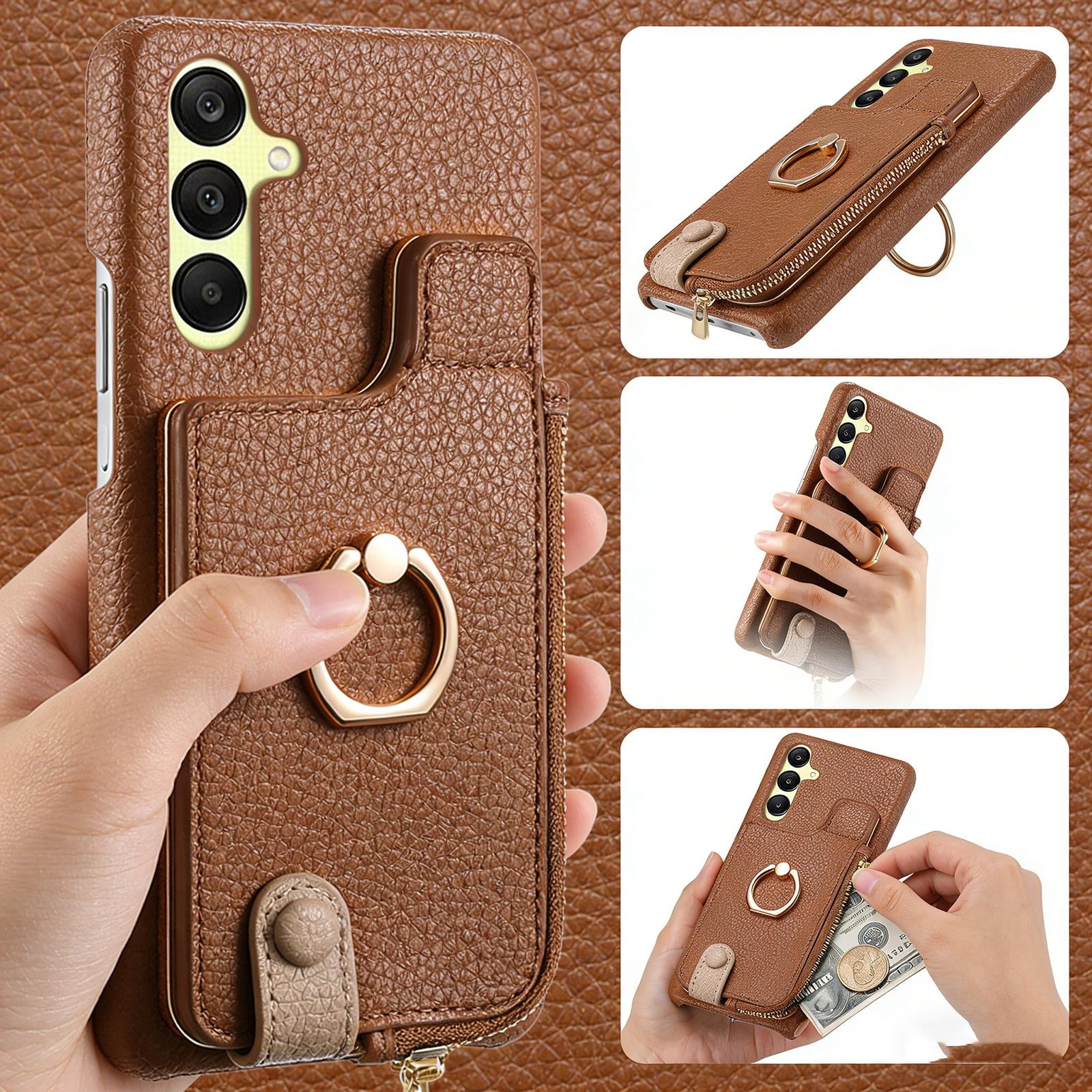 Case for Samsung Galaxy A24 4G Zipper Wallet Case, PU Leather Case with ...