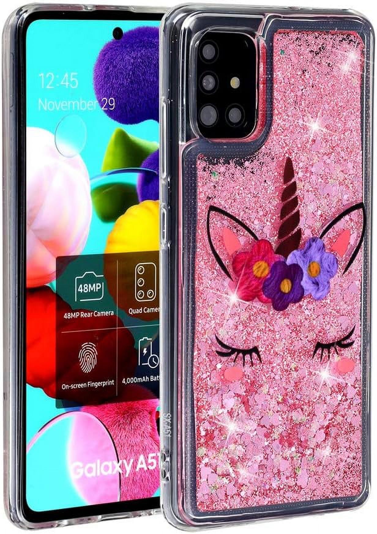 Case for Samsung Galaxy A51, Galaxy A51 Case Cute Pink Glitter Luxury ...