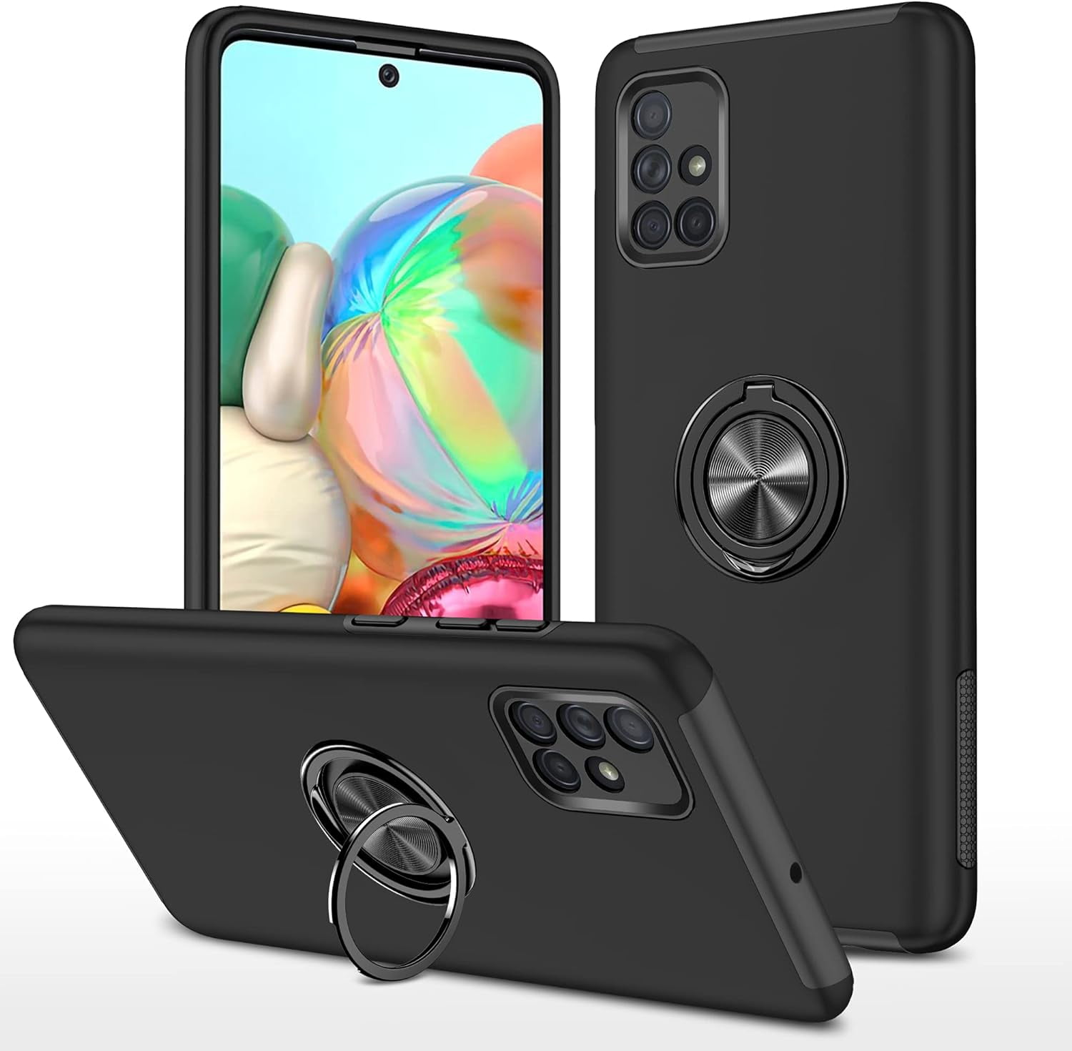 Case for Samsung Galaxy A51,Smooth Dual Layer Hard Military Phone Case ...