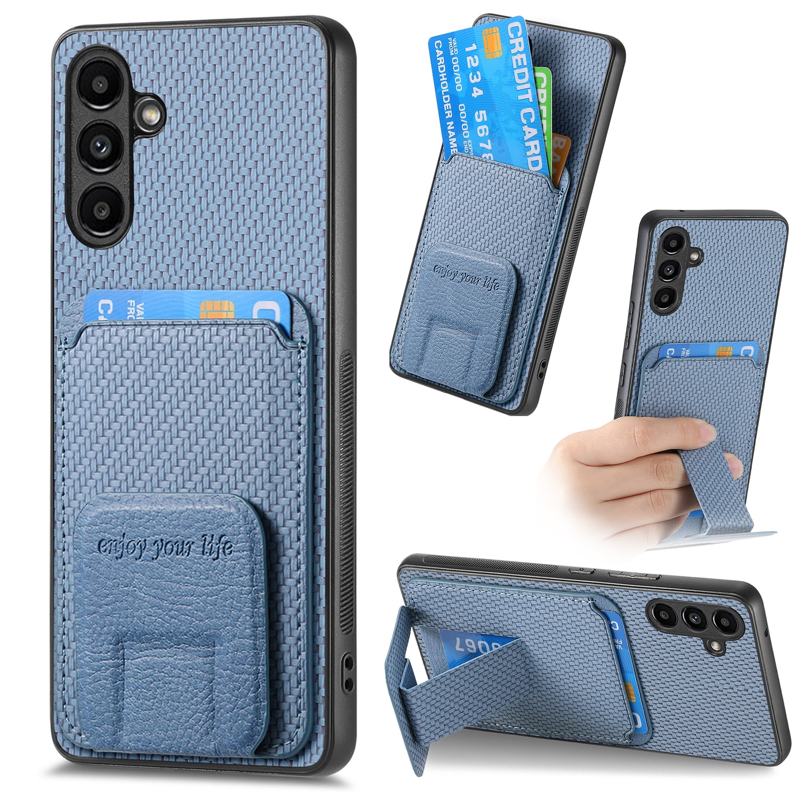 Case for Samsung Galaxy A54 5G with Hidden Kickstand, Carbon Fiber ...