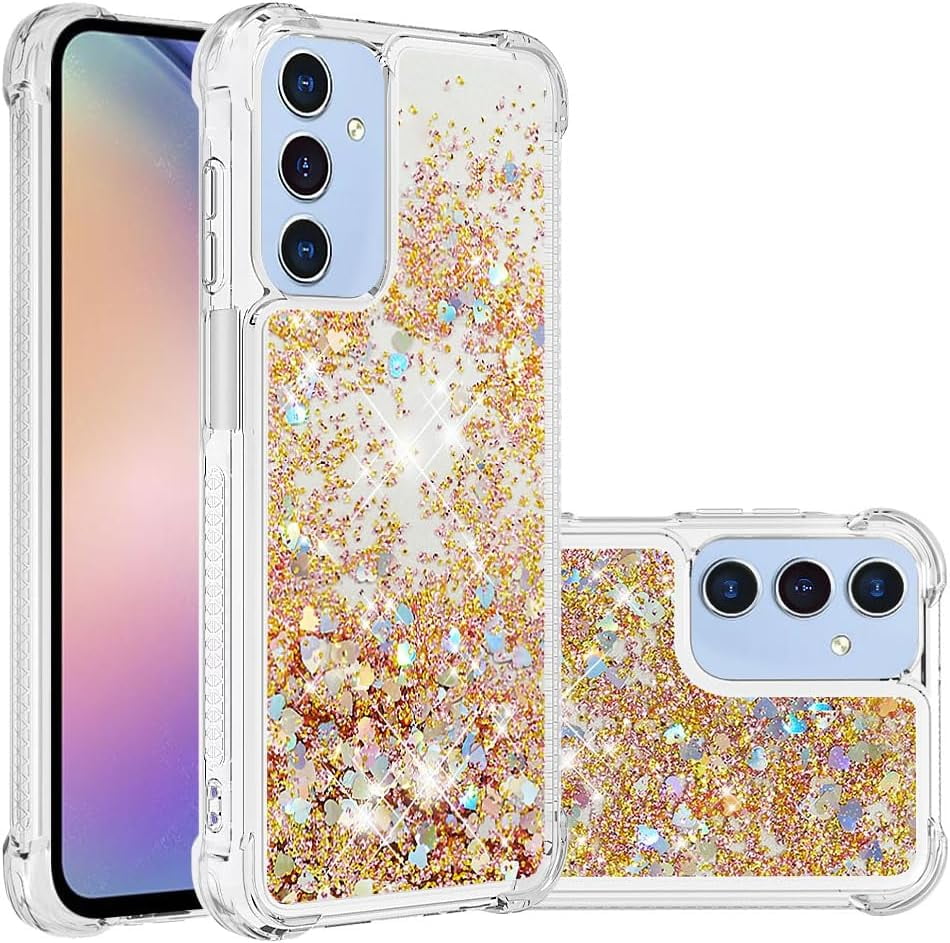 Case for Samsung Galaxy A55 5G Case Glitter Cute Luxury Love Liquid Quicksand Clear Soft TPU ...