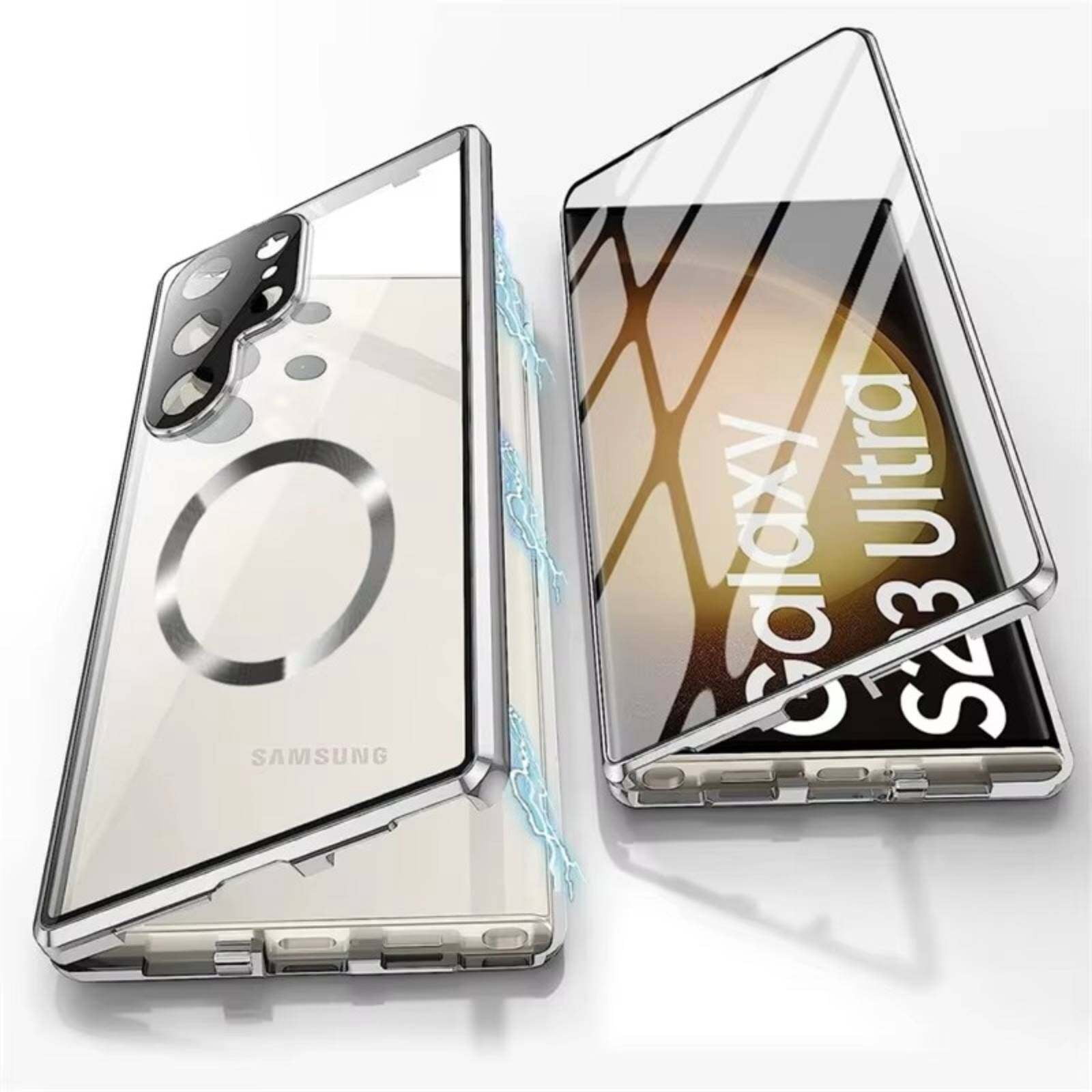 Case for Samsung Galaxy S21 Ultra,with Double Sided Magnetic Tempered ...