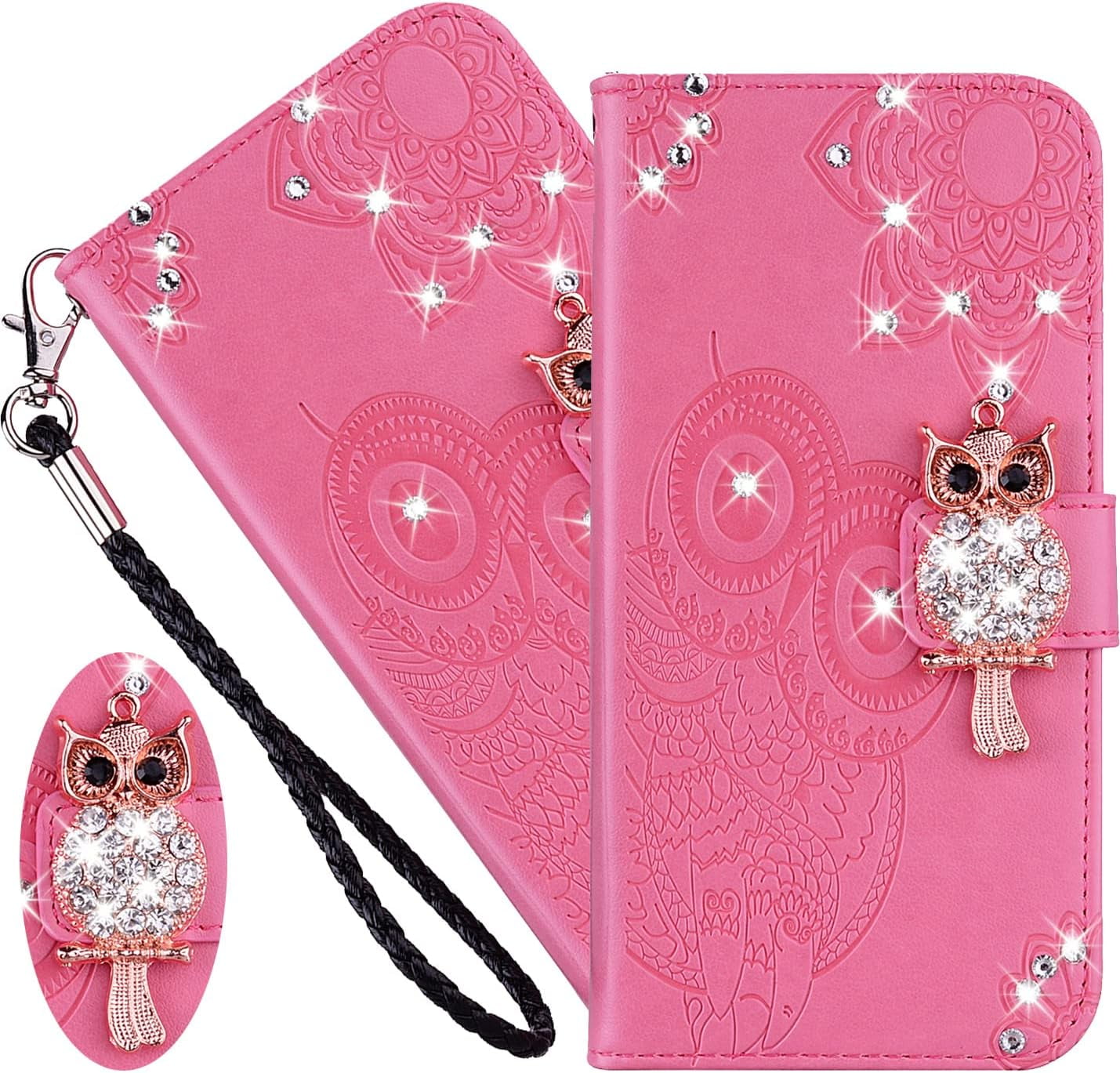 Case for Samsung Galaxy S22 with Credit Cards Pocket, Glitter Bling Diamond PU Leather Wallet ...