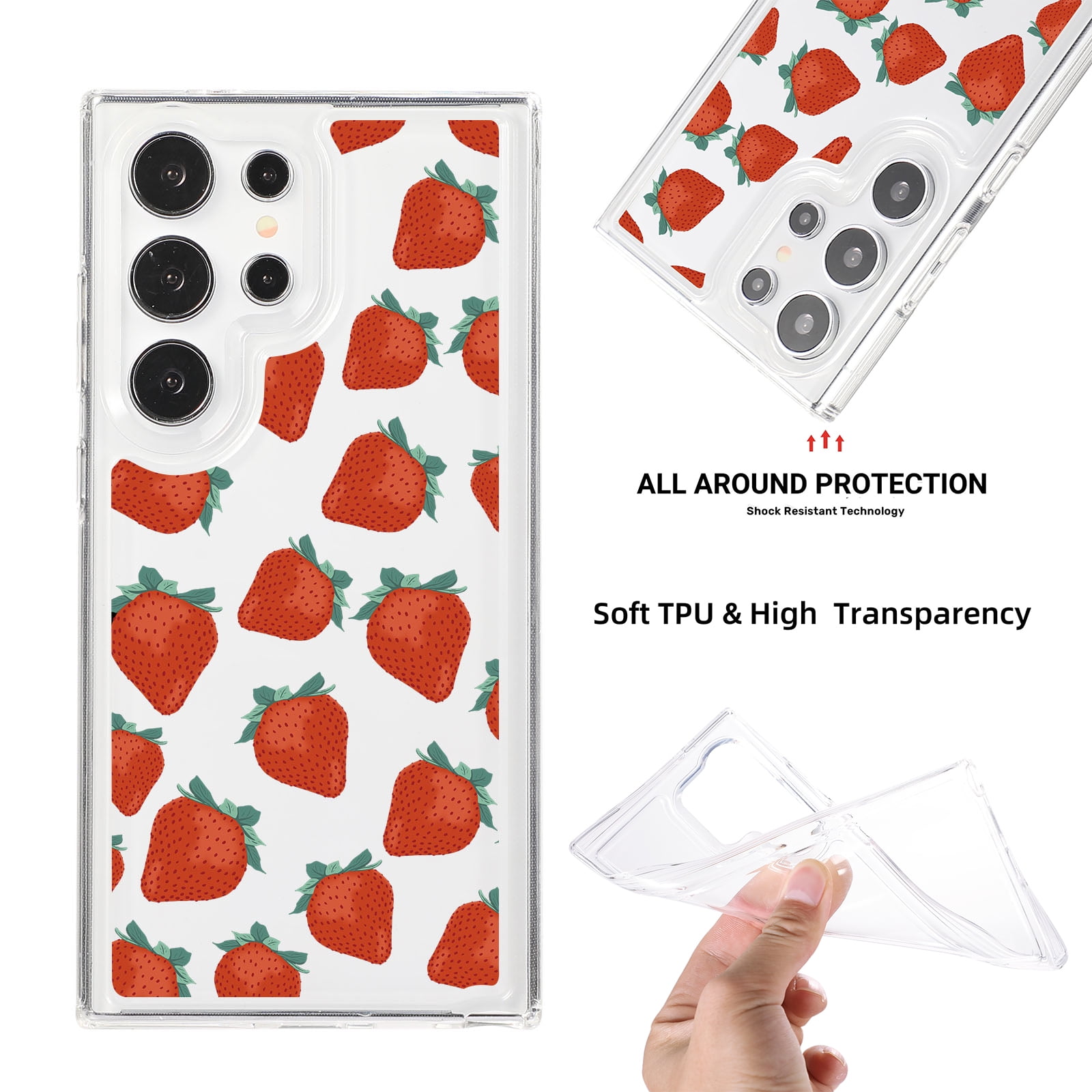 Case for Samsung Galaxy S22 Ultra, Fashion Cute Fruit Pattern Soft ...