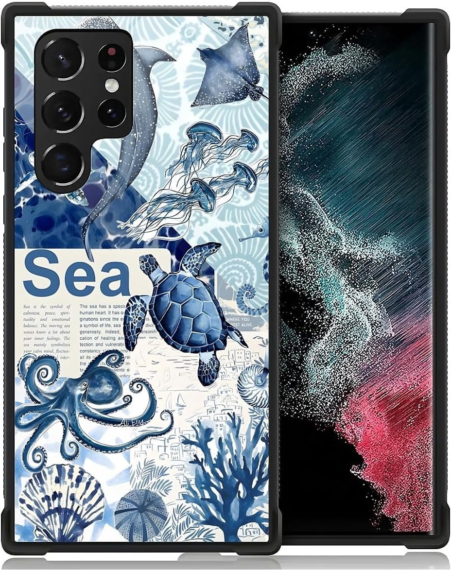 Case for Samsung Galaxy S22 Ultra, Four Corners Bumpers Anti-Slip Shock ...