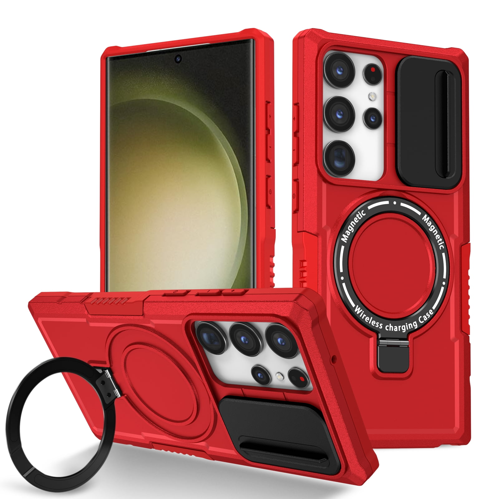 Case for Samsung Galaxy S22 Ultra, with Sliding Camera Cover & Ring ...