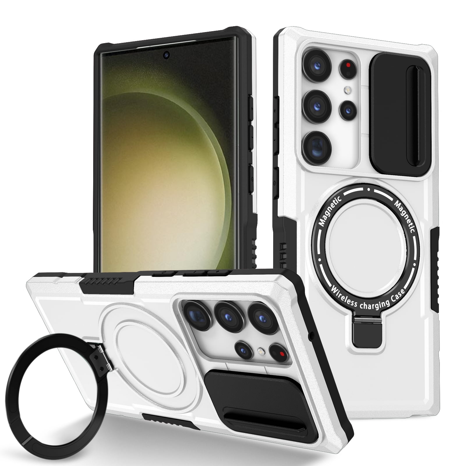 Case for Samsung Galaxy S22 Ultra, with Sliding Camera Cover & Ring ...