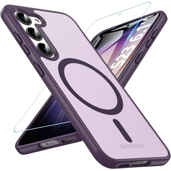 Case for Samsung Galaxy S23 with Glass Screen Protector, Compatible ...