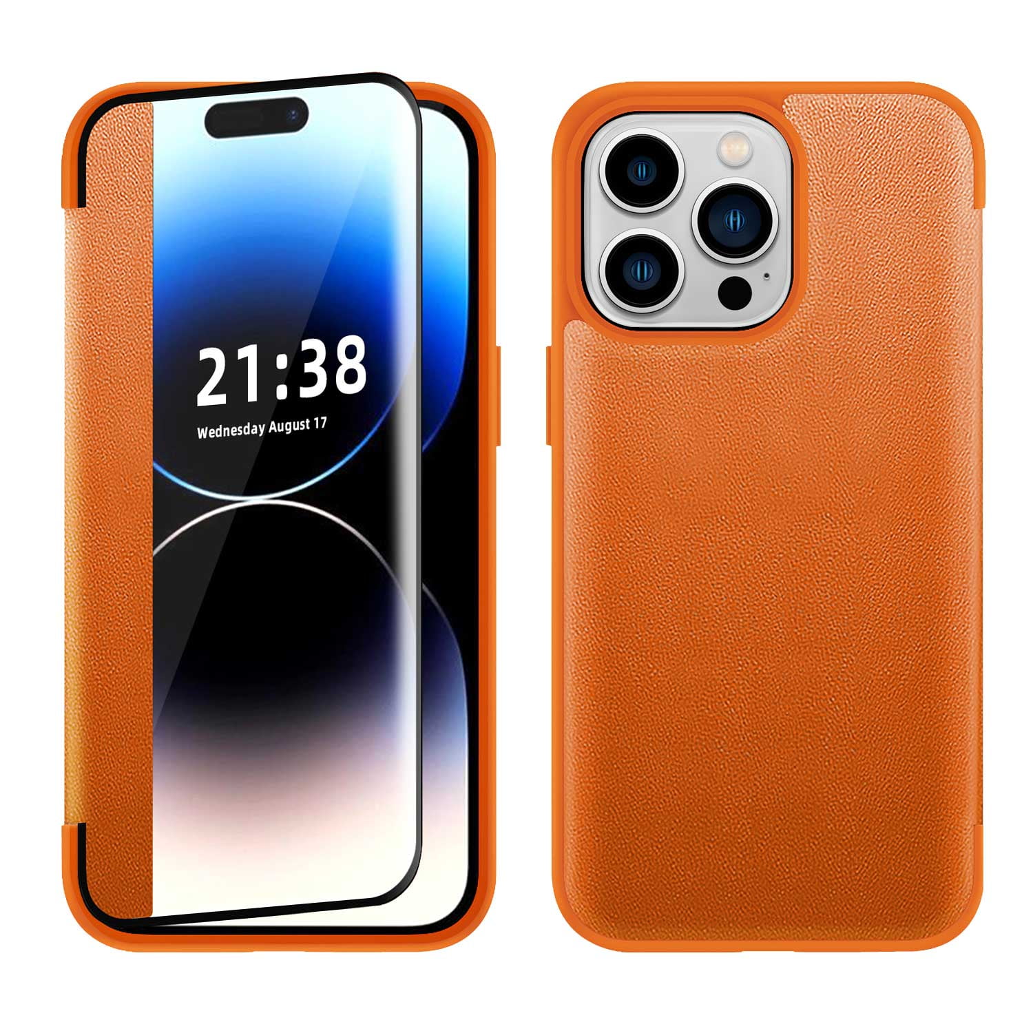 Case for Samsung Galaxy S23+ Plus Slim Fit Luxury PU Leather Clear View ...