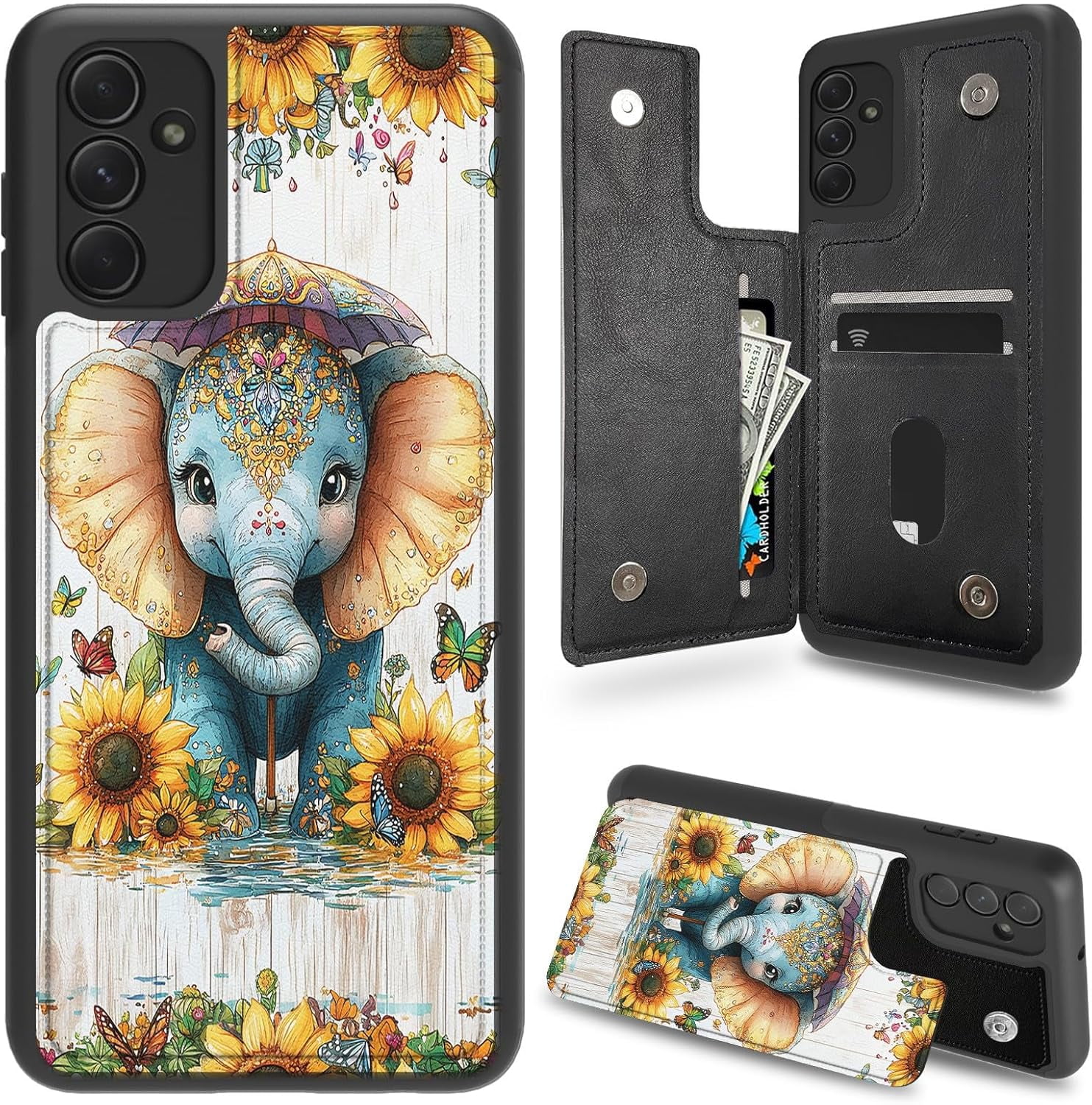 Case for Samsung Galaxy S24 Case Wallet Case with Card Holder, PU ...