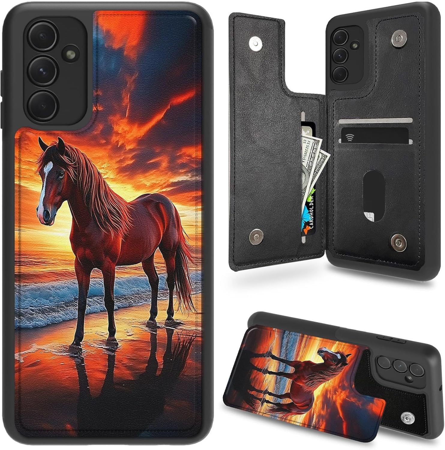 Case for Samsung Galaxy S24 Case Wallet Case with Card Holder, PU ...