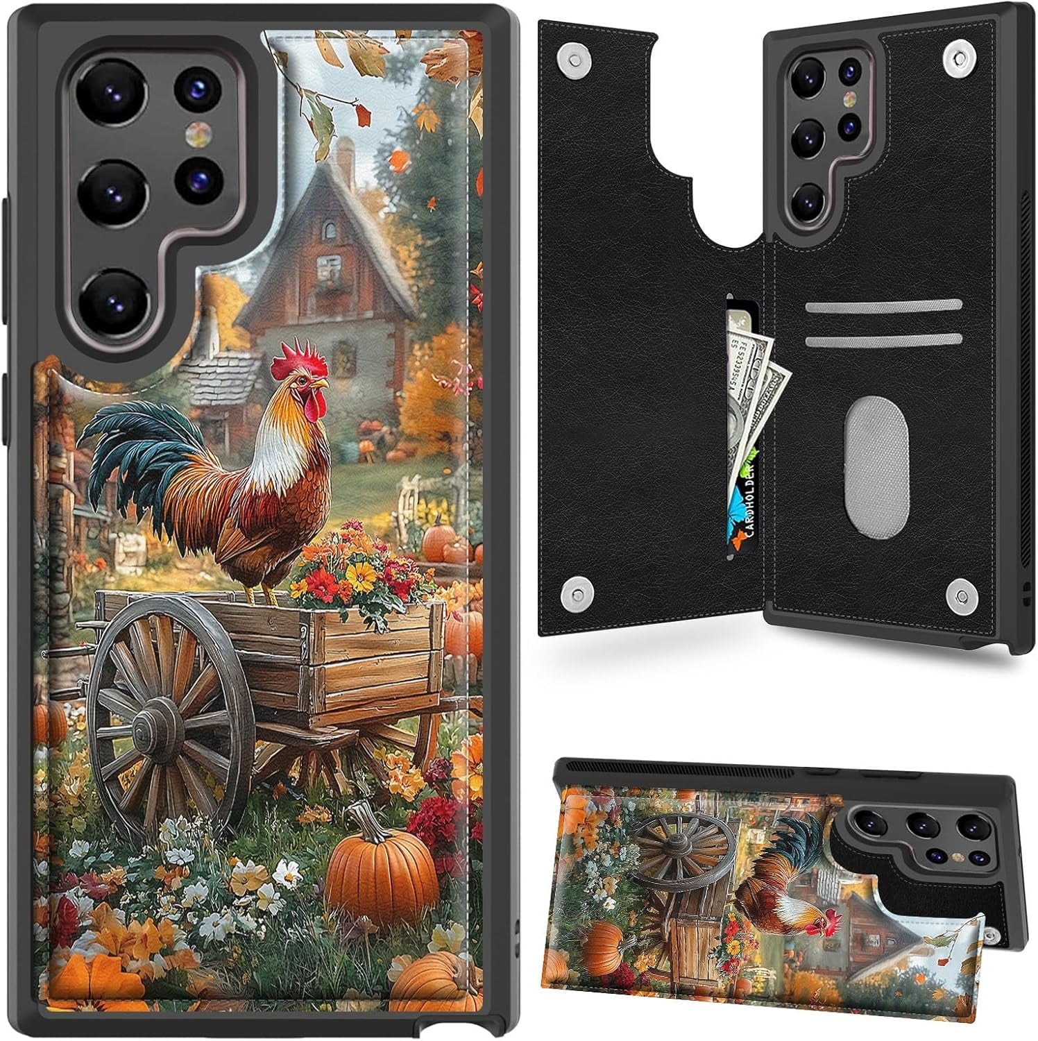 Case for Samsung Galaxy S24 Ultra Case Wallet Case with Card Holder, PU ...