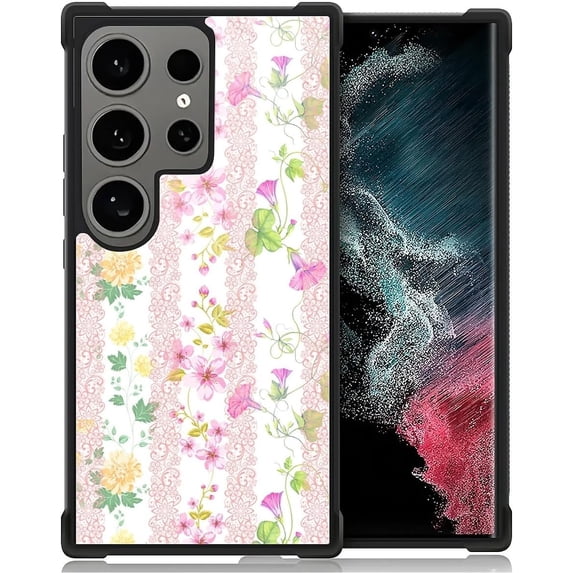 Case for Samsung Galaxy S24 Ultra,Pink Lace Blushing Florals Patten ...