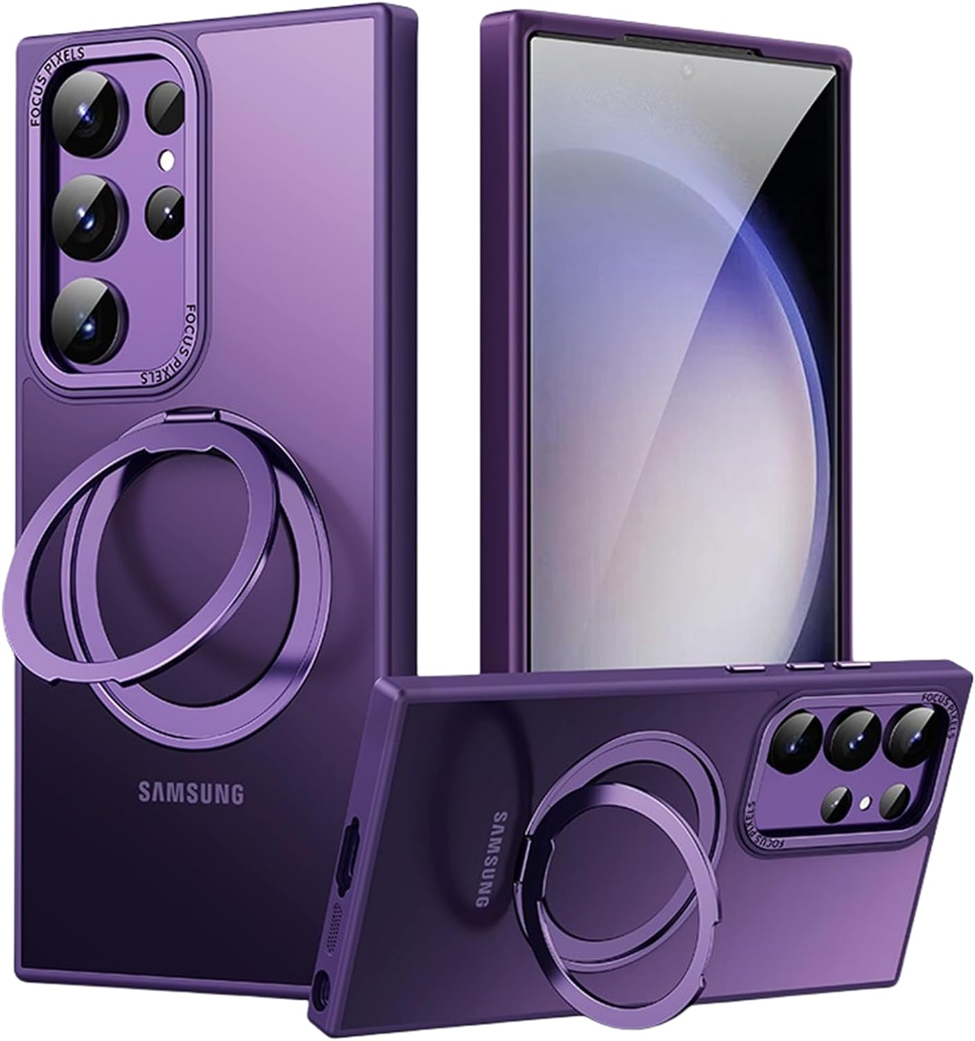 Case for Samsung Galaxy S24 Ultra/S24 Plus/S24, [Compatible with MagSafe] 360° Rotatable ...