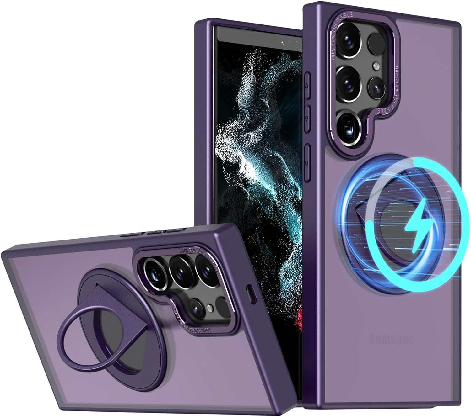 Case for Samsung Galaxy S24 Ultra/S24 Plus/S24, [Compatible with Magsafe] 360° Rotatable ...