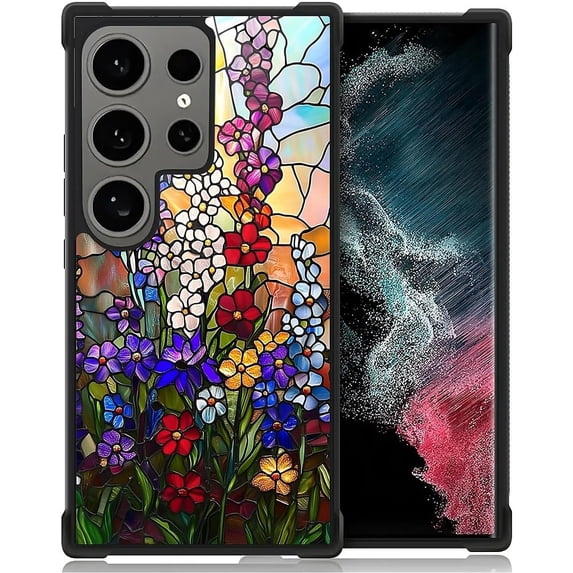 Case for Samsung Galaxy S24 Ultra,Stained Glass Wildflower Patten ...