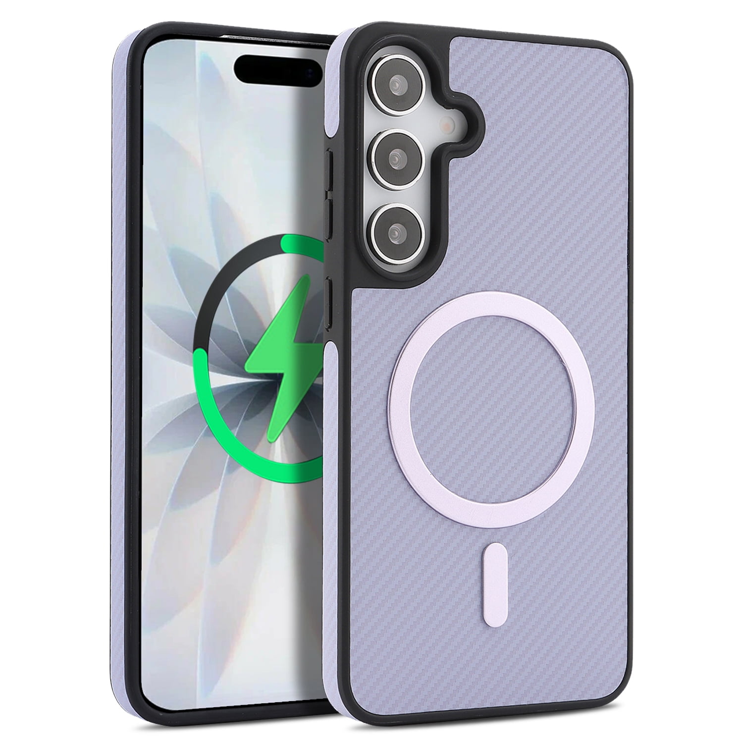 Case for Samsung Galaxy S25, Luxury Carbon Fiber Texture PC+TPU ...