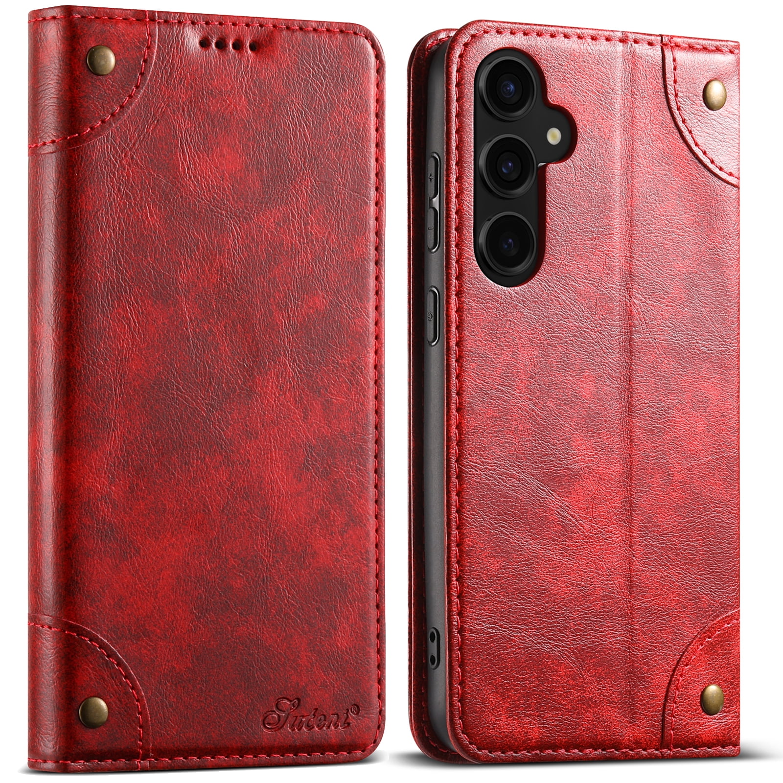 Case for Samsung Galaxy S25, Magnetic Matte Premium PU Leather Stand ...