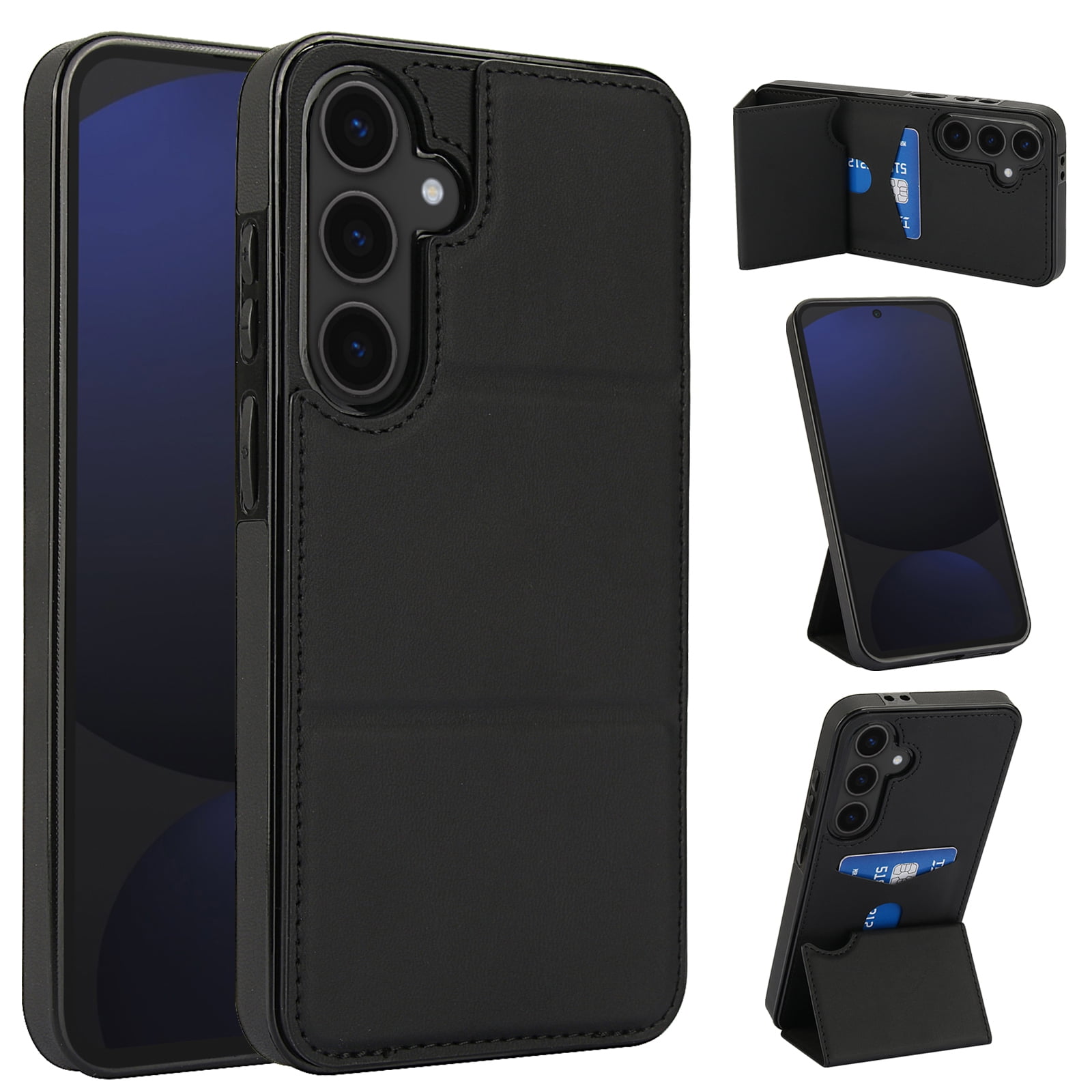 Case for Samsung Galaxy S25, PU Leather + Soft TPU, Luxury Kickstand ...